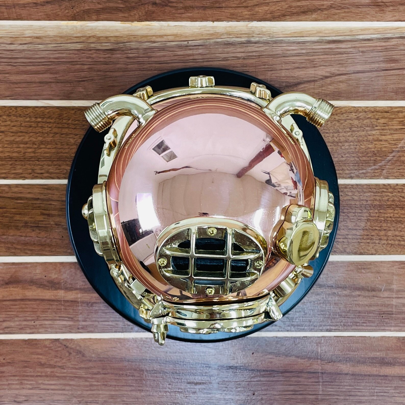 Miniature Mark V Morse Reproduction US Navy Diving Helmet With Hardwood ...