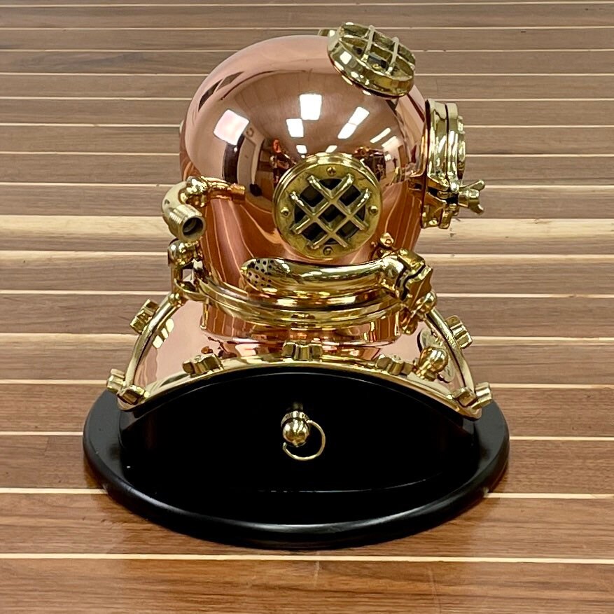 Miniature Mark V Morse Reproduction US Navy Diving Helmet With Hardwood ...