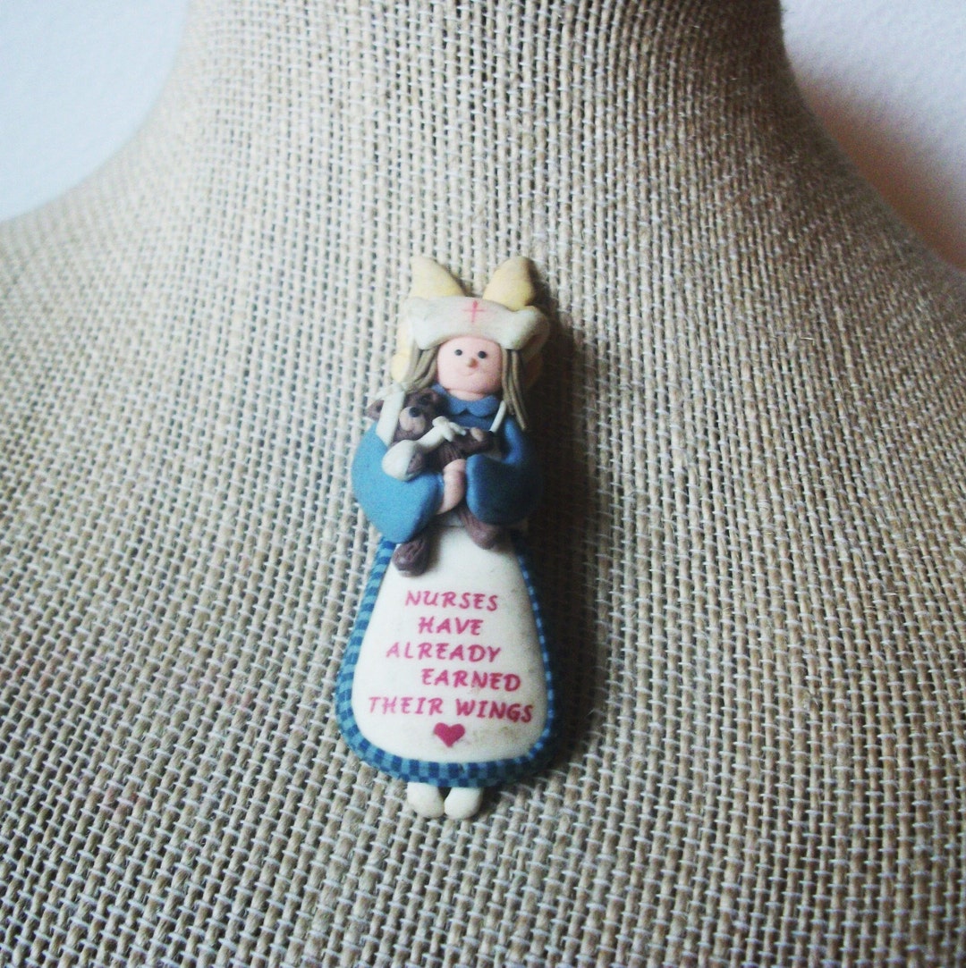 Vintage Jewelry Nurse Angel Old Plastic, Brooch Pin 022321 - Etsy