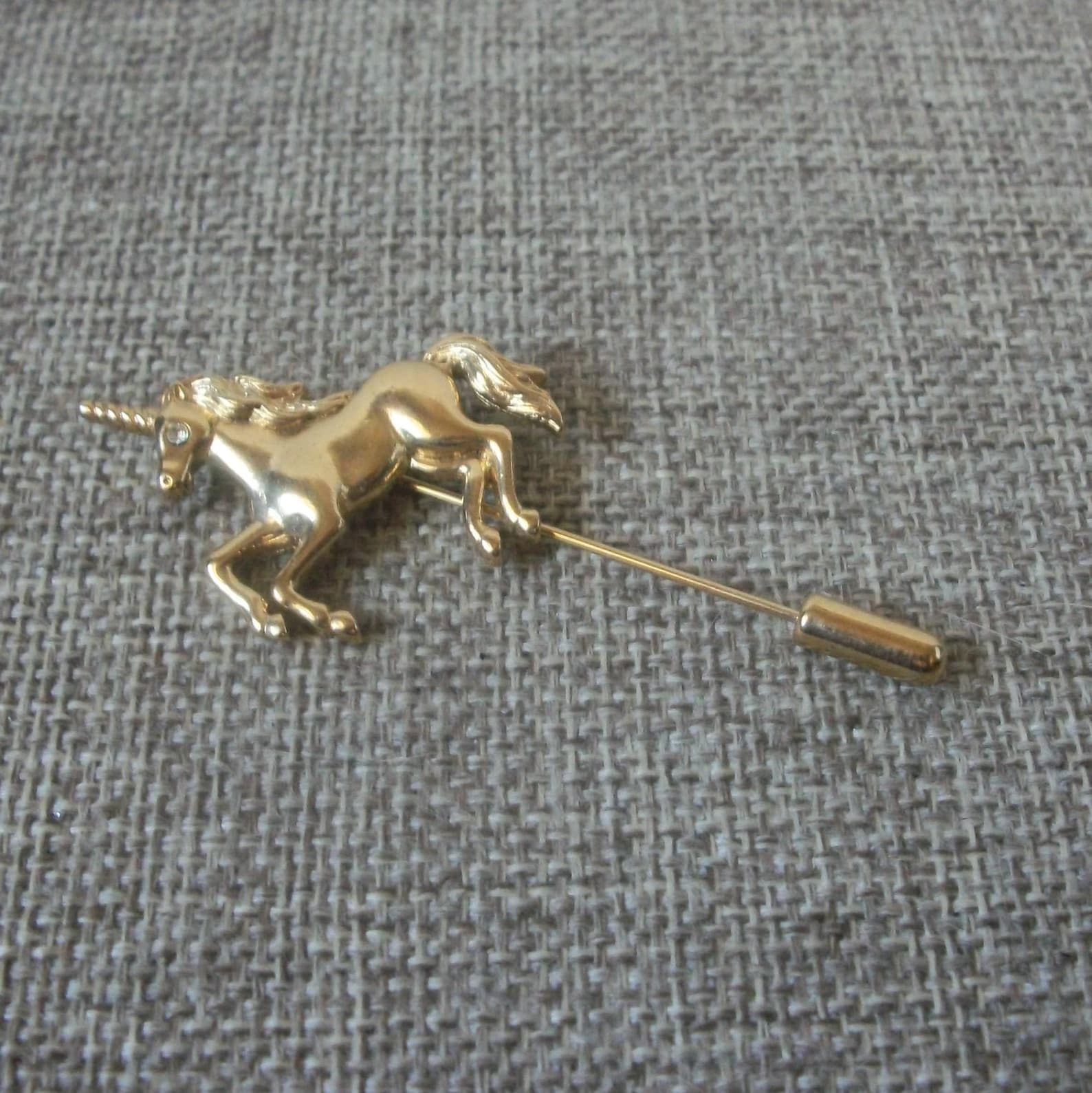Vintage Unicorn Gold Tone Hat Stick Pin 032621 - Etsy