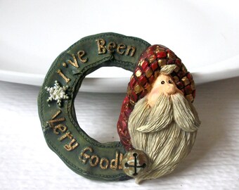 Vintage Interactive Plastic Santa Pop up Chimney Pin Brooch Christmas ...