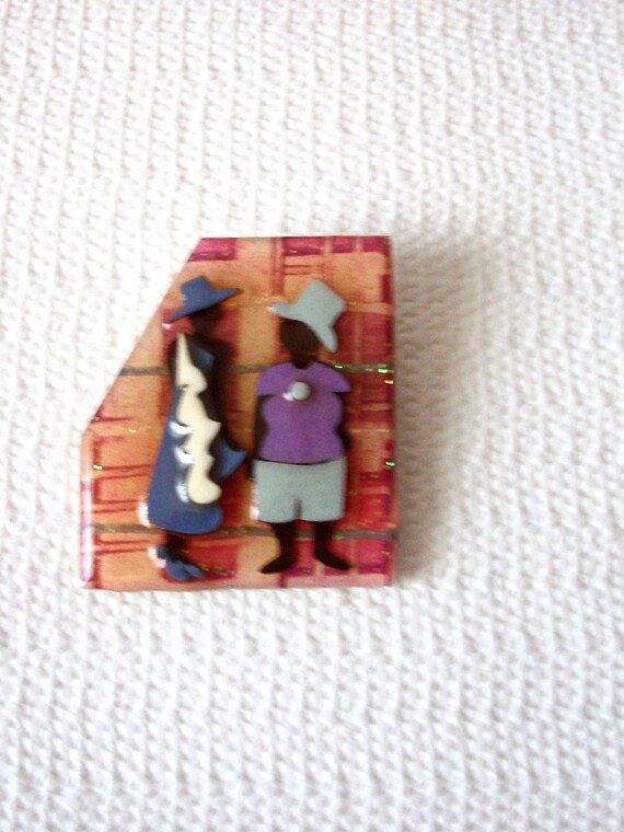 Vintage Lucinda Women Pins Two Friends One Sitting i… - Gem