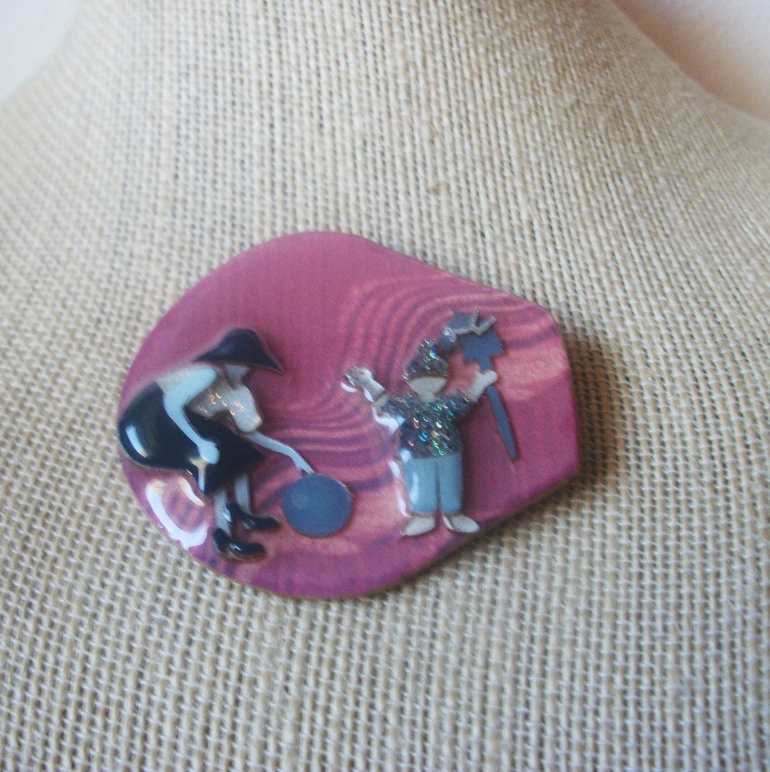 LUCINDA Little People Pins Mother and Child Plating Having Fun Vintage ...