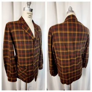 Vintage ~ Mens ~ Pendleton Jacket ~ Incredible ~ Colors Are Brown ~ Red ~ Orange ~ Yellow ~ 100% ...