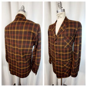 Vintage ~ Mens ~ Pendleton Jacket ~ Incredible ~ Colors Are Brown ~ Red ~ Orange ~ Yellow ~ 100% ...