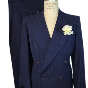 Mens Vintage Striped Bespoke Custom Made Hollywood Rise Suit San ...