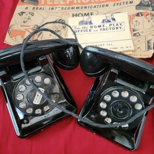 Vintage ~ Toy ~ Telephone ~ Set~ Inter-communication System for Home ...