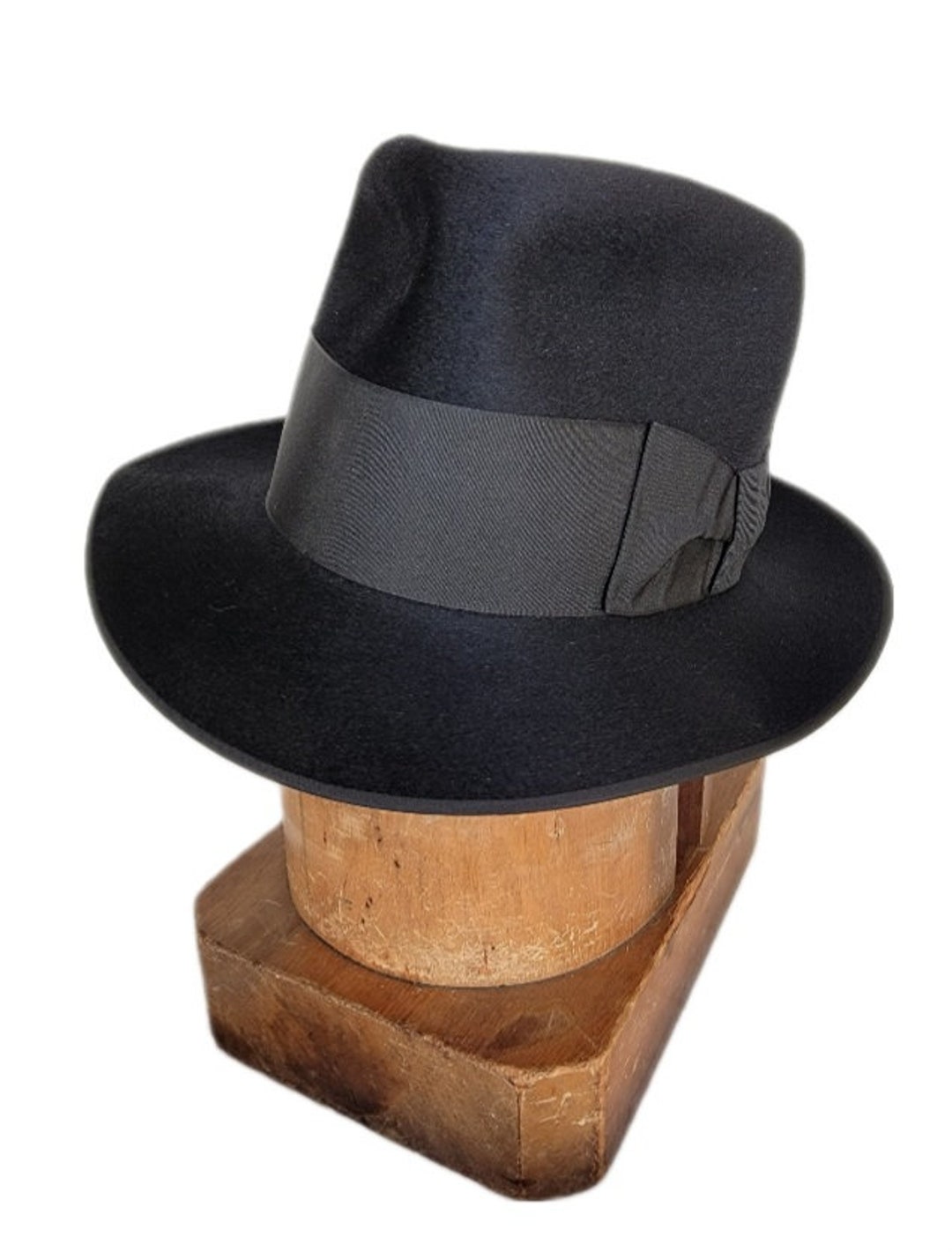 Mens ~ Vintage ~ Tall ~ Crown ~ Fedora ~ Formal ~ Stetson ~ Feather ...