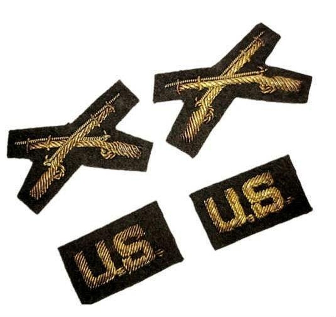 WW2 ~ US ~ Army ~ Bullion ~ Cross ~ Rifles ~ US ~ Dress ~ Insignia ~ L ...