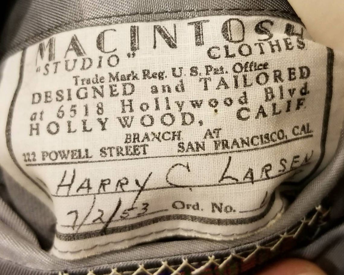 Vintage Mens Macintosh Studio Clothes Hollywood Zoot - Etsy