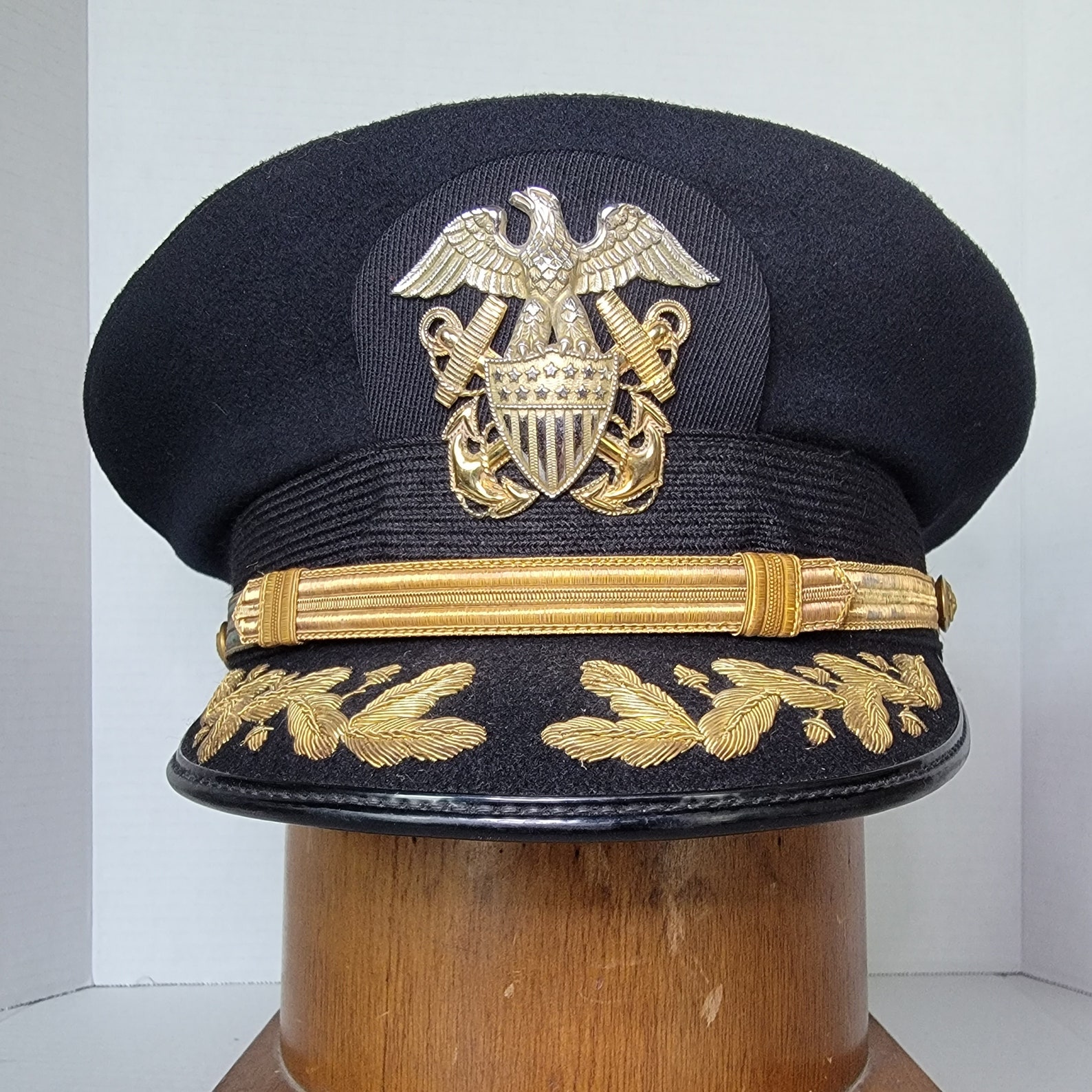 US Navy Officers Commanders Visor Service Bullion Hat Must View!!!!! - Etsy