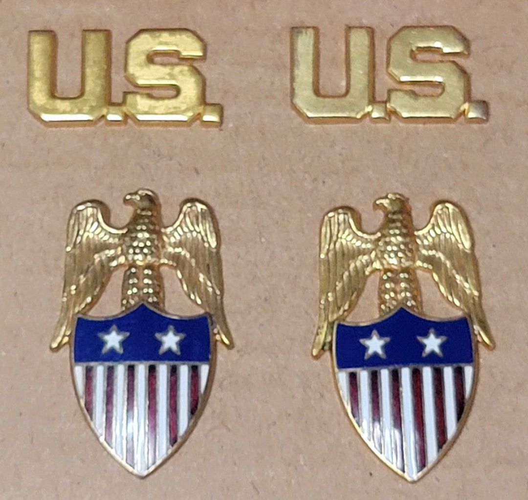 WW2 2 Star Generals Aid Collar and US Insignia Enameled L@@k!!! - Etsy