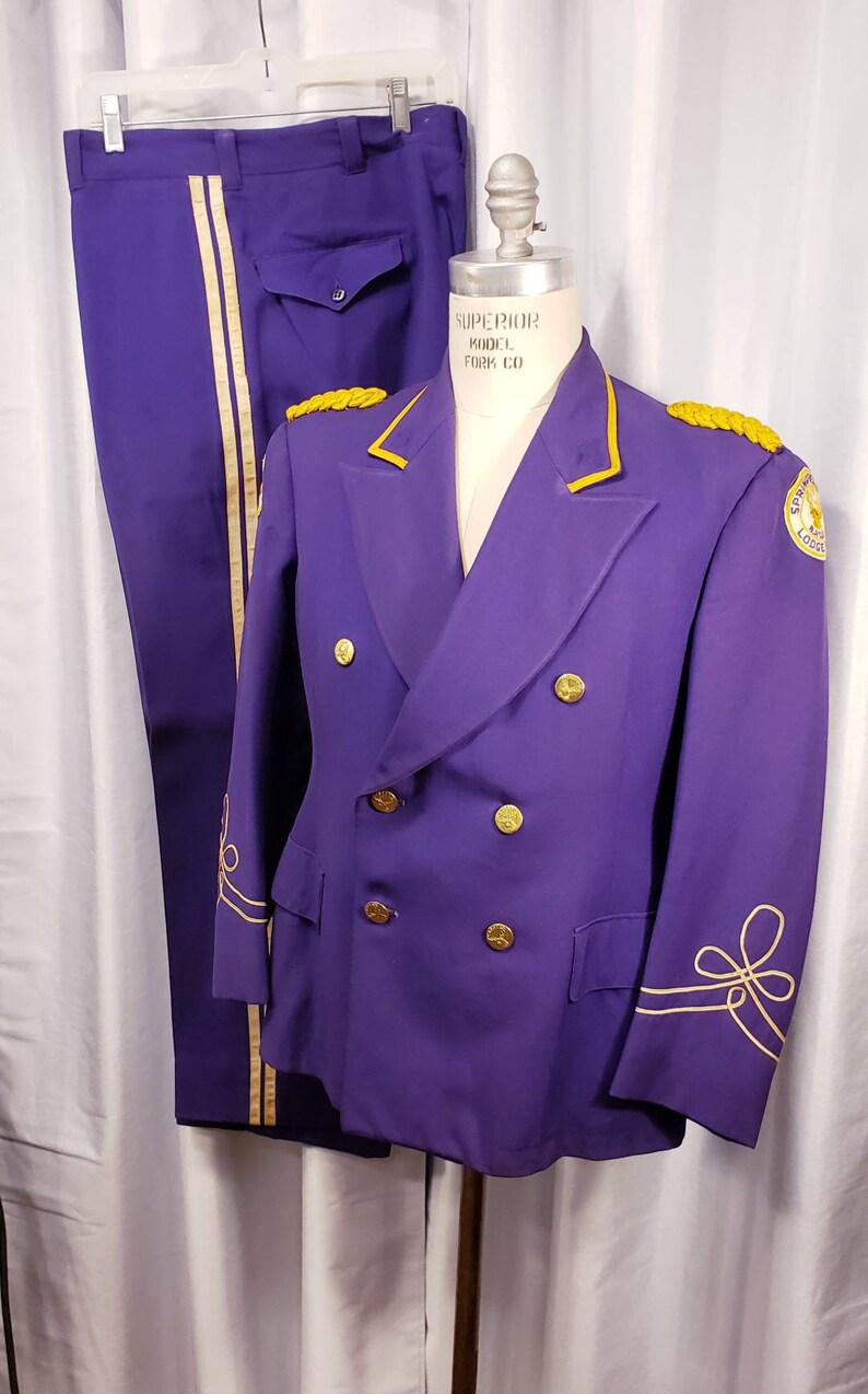 Vintage ~ Men's B.P.O.E Elks Lodge ~ Gaberdine ~ Suit ~ Band-drill Team ...