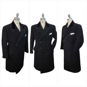 Vintage ~ Men's ~ Black on Charcoal ~ Double Breasted ~ Chesterfield ...