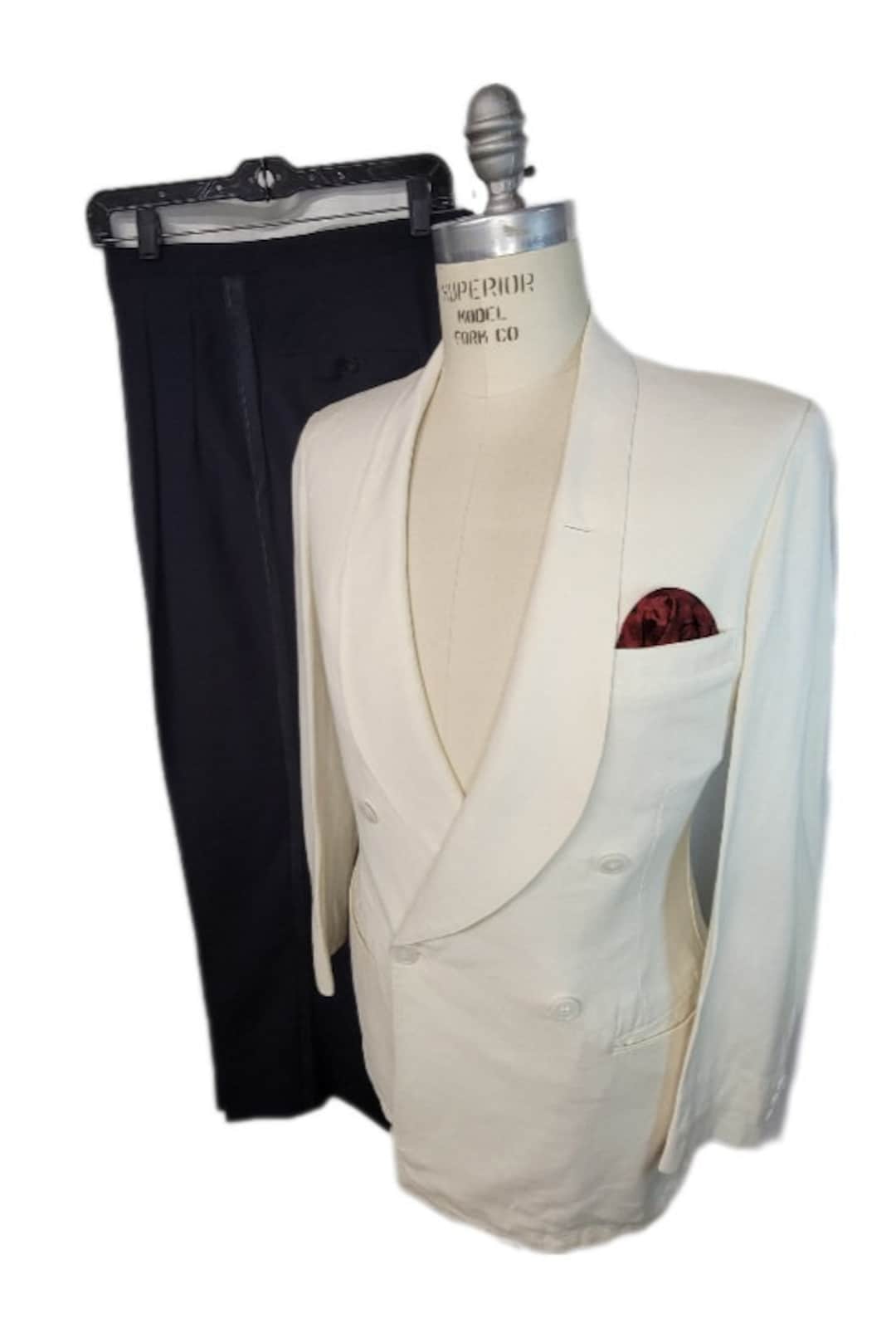 Vintage ~ Mens ~ Palm Beach Fabric ~ Double Breasted ~ Shawl Collar ...