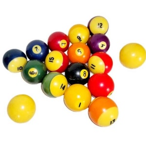 Vintage Bakelite Billiard Pool Set 17 Balls Great Colors Patina Must ...