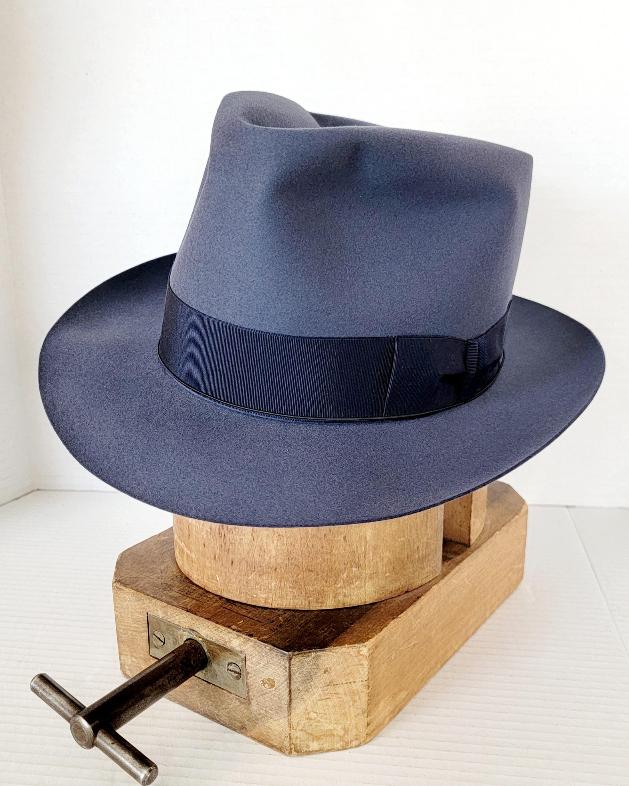 Vintage ~ Mens ~ Fedora ~ Blue ~ Borsalino ~ Alessandria ~ Grand Prix ...