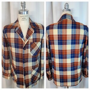 Vintage ~ Mens ~ Pendleton Jacket ~ Incredible ~ Colors Are Cream ~ Rust ~ Blue ~ 100% Wool ...