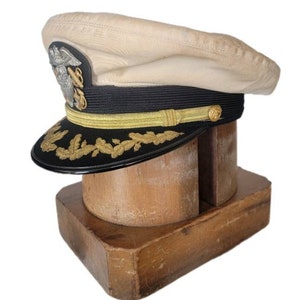 WW2 US Navy Officers Commanders Visor Service Hat Must View!!!!! - Etsy