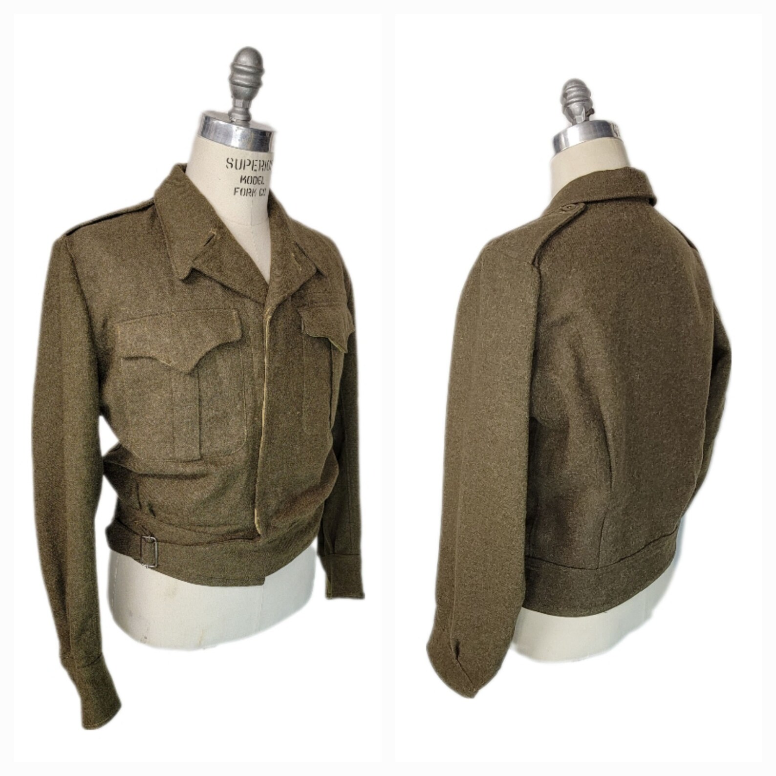 Vintage Ike Jacket Battle Dress Serge Blouse Belt Buclke Lk - Etsy
