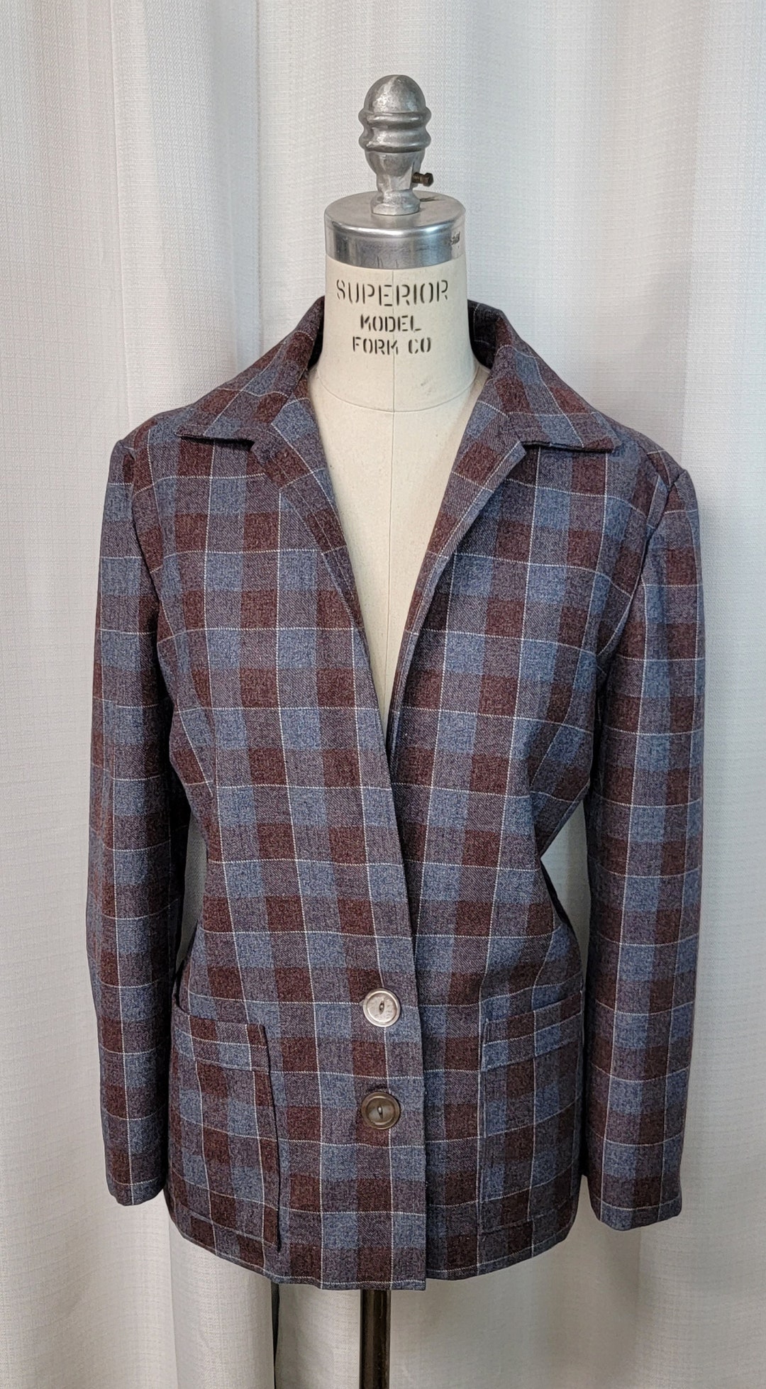 Vintage ~ Women's ~ Pendleton Style ~ Jacket ~ Incredible ~ Wool ~ Blue ...