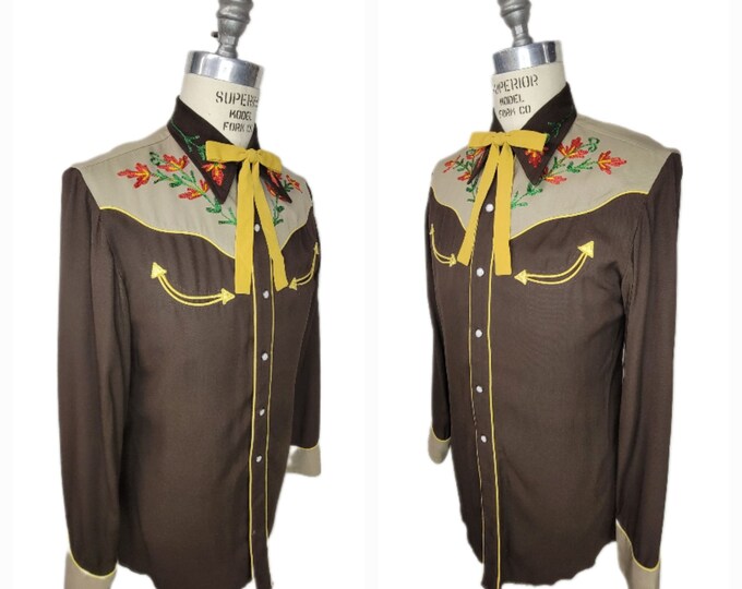 Vintage ~ Men's ~ Long Collar ~ Women's ~ Chainstitch Embroidery ...