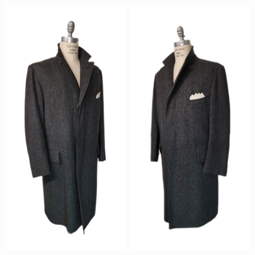 Mens Vintage Brooks Brothers Topcoat Herringbone Notched Collar Lk - Etsy