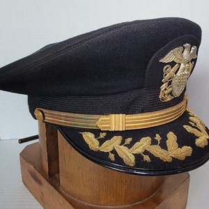 US Navy Officers Commanders Visor Service Bullion Hat Must View!!!!! - Etsy