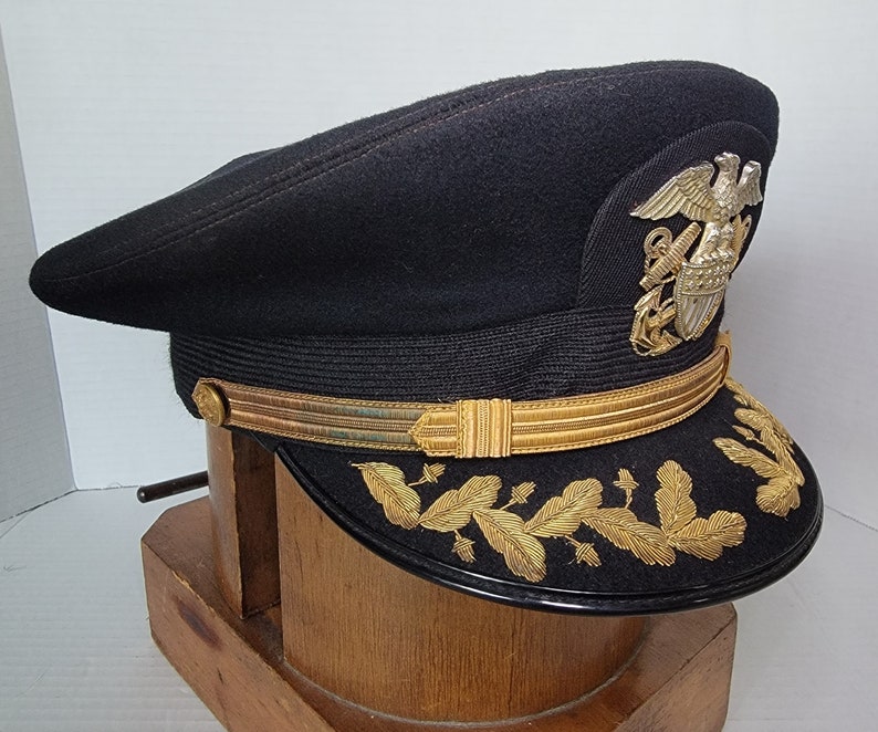 US Navy Officers Commanders Visor Service Bullion Hat Must View!!!!! - Etsy