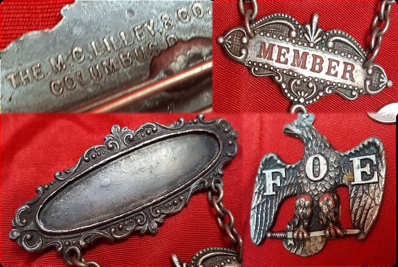 Rare ~ FOE ~ Fraternal Order of Eagles ~ Historical Gem ~ Members Badge ...
