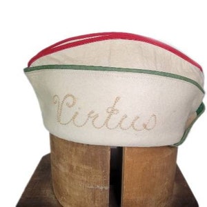 Vintage ~ Side ~ Cap ~ Cream ~ Red ~ Green ~ Italian ~ Parade ~ L@@k ...