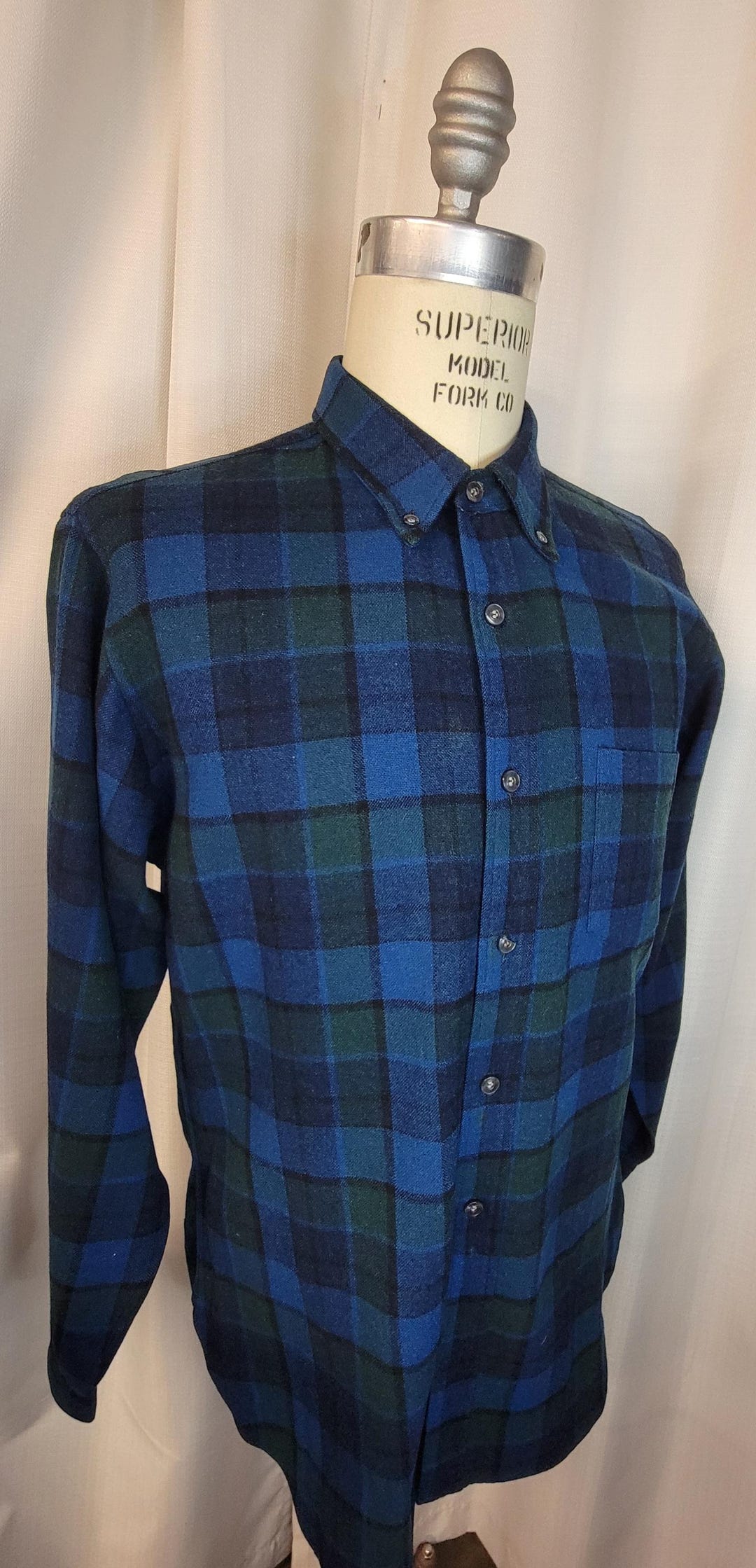 Vintage ~ Mens ~ Pendleton Shirt ~ Incredible ~ Colors Blue ~ Green ...