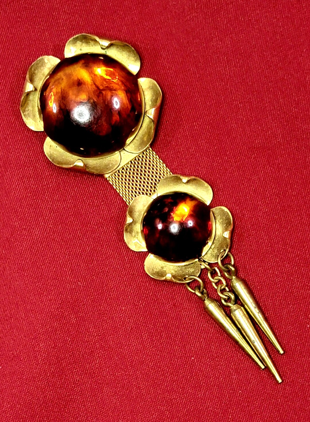 Vìntage ~ Goldtone Metal ~ Bar Pin ~ Treasure ~ Ornamentual ~ Sew on ...