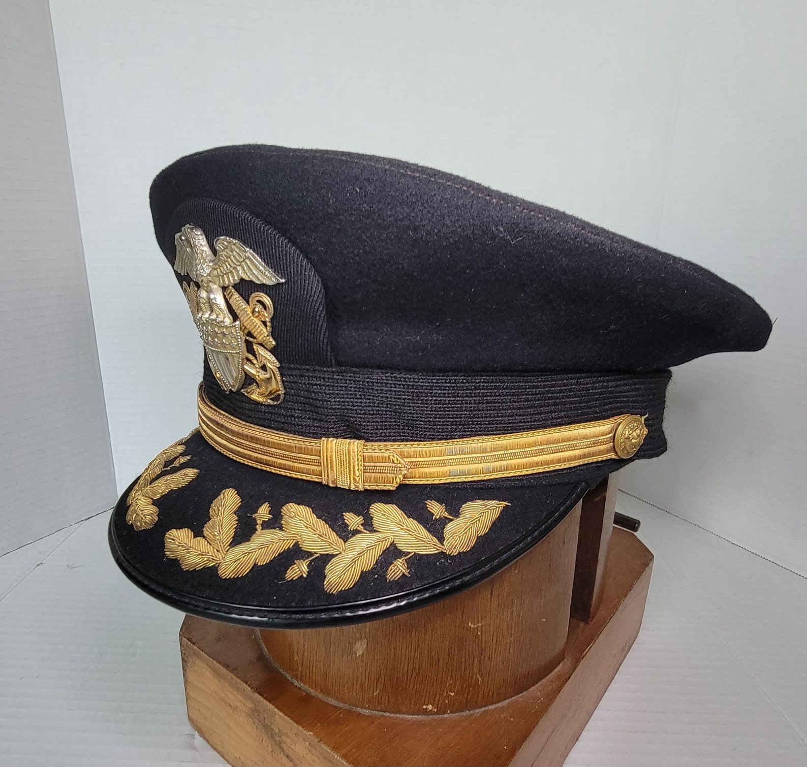 US Navy Officers Commanders Visor Service Bullion Hat Must View!!!!! - Etsy