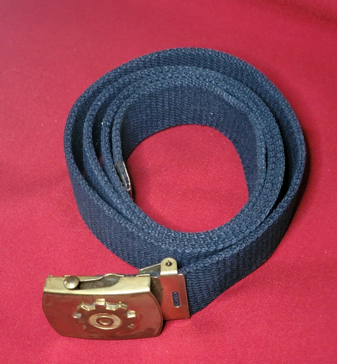 Ww2-post Military Original Woven Belt With Gear Buckle L@@k!!! - Etsy