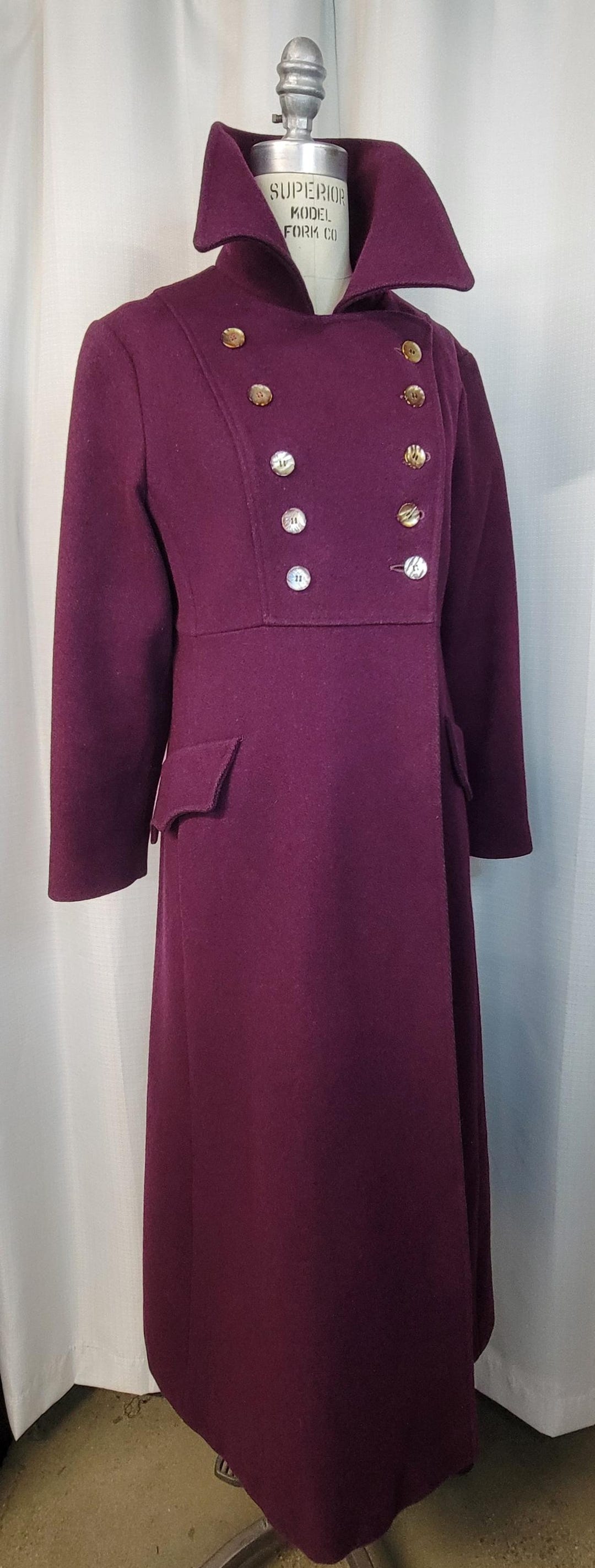 Vintage ~ Women's ~ Beautiful ~ Purple ~ Overcoat ~ Double Breasted ...