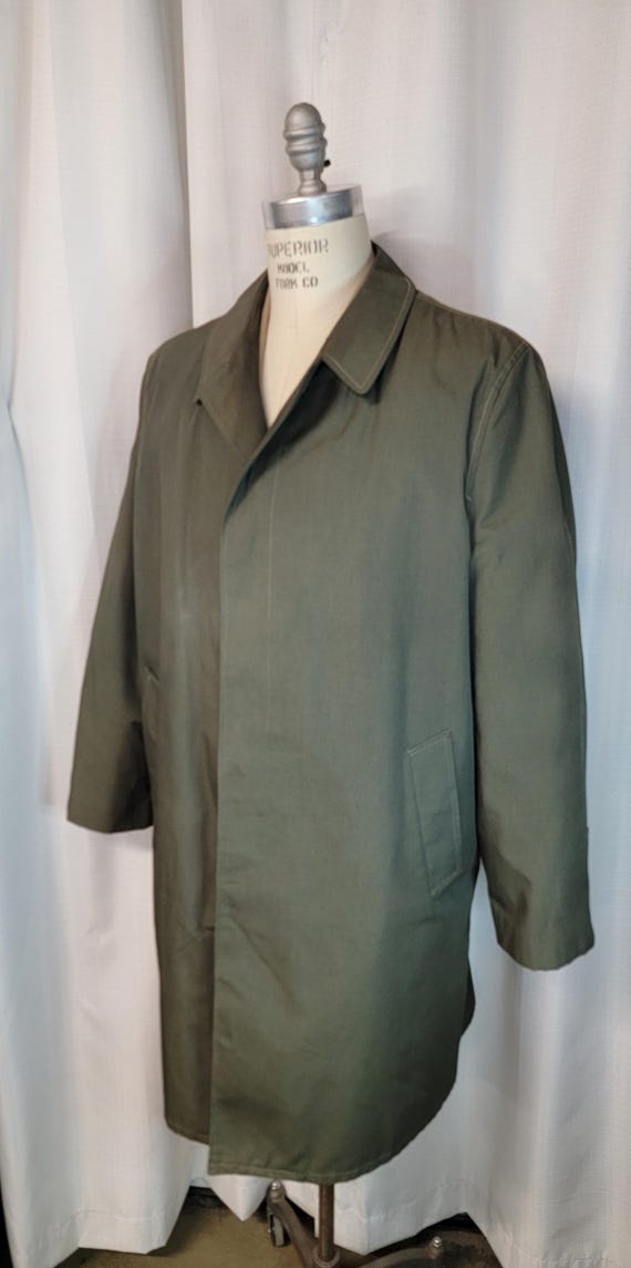 Vintage ~ Men's ~ Green ~ Atomic ~ Era ~ Raincoat ~ O… - Gem