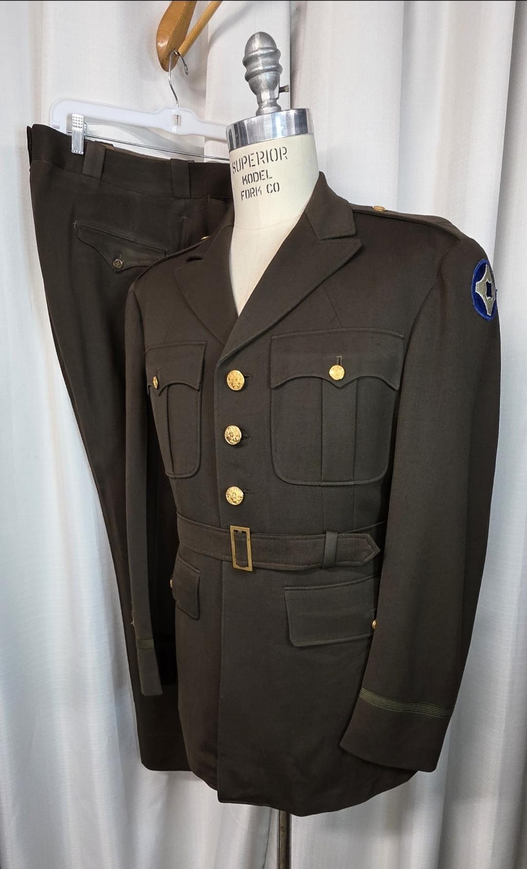 WW2 US Army Officers Dress Uniform 4th Service Command Uniform Named L ...