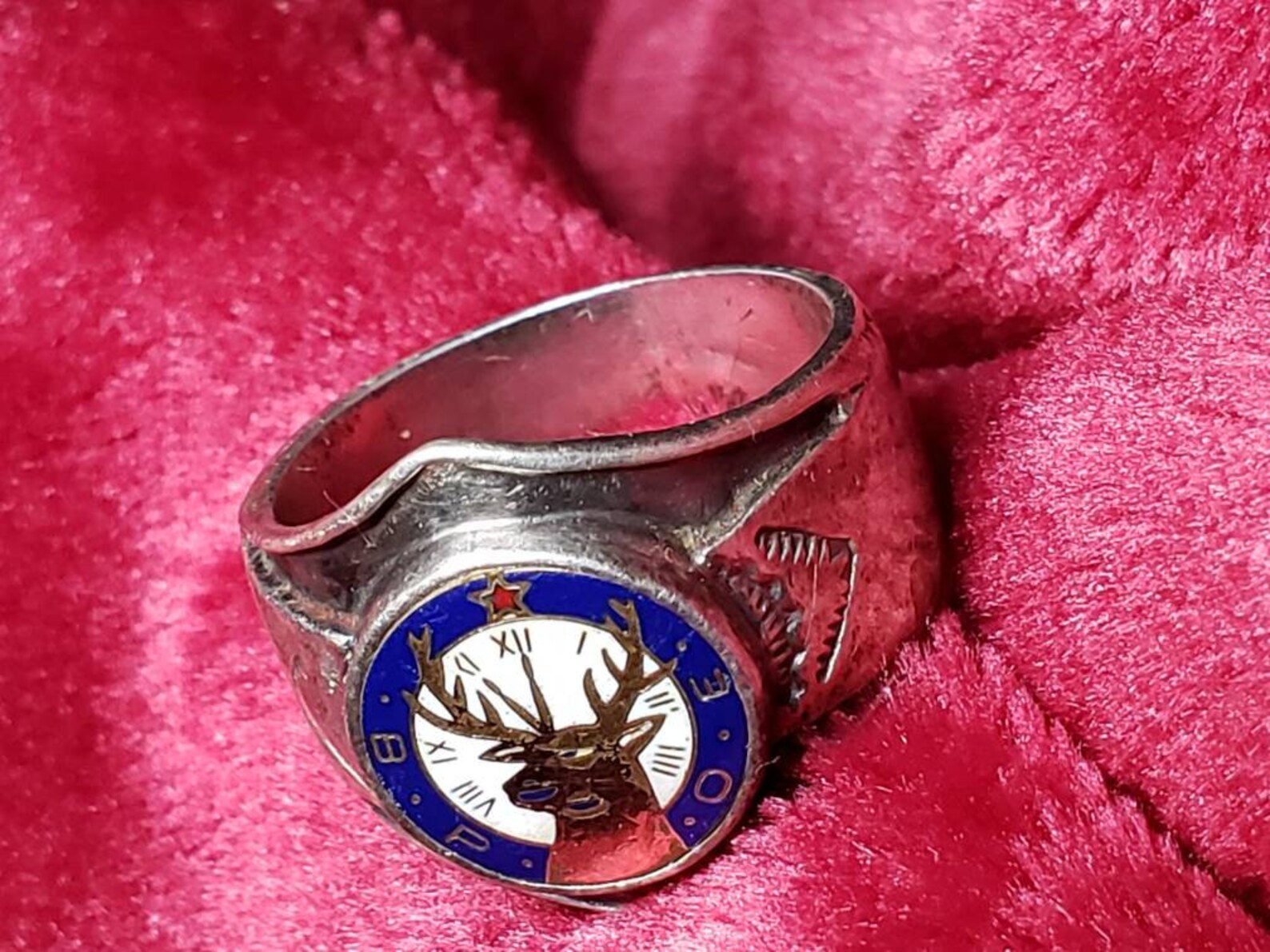 Vintage Mens Sterling BPOE Elks Lodge Club Elk Head Ring | Etsy