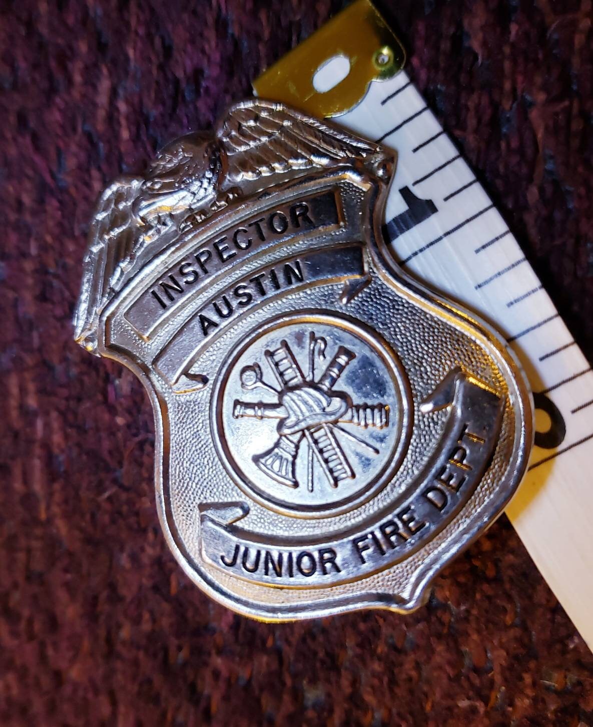 Vintage Junior Fire Department Inspector Austin Badge Lk | Etsy