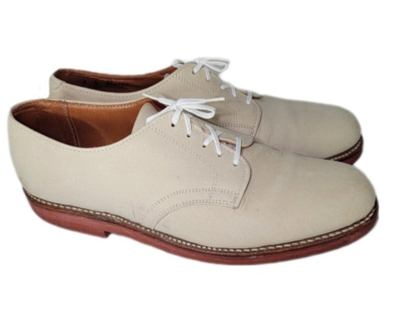 Men's ~ Vintage ~ Cream ~ Bucks ~ Brooks ~ Brothers ~ Red ~ Soles ~ L ...