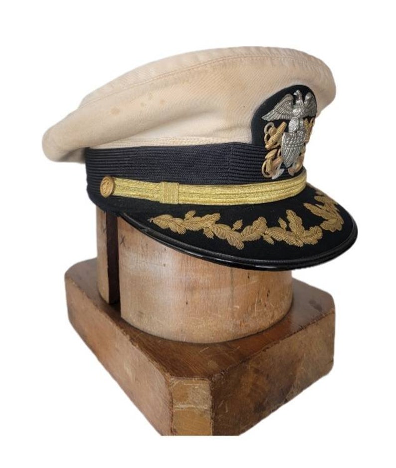 WW2 US Navy Officers Commanders Visor Service Hat Must - Etsy