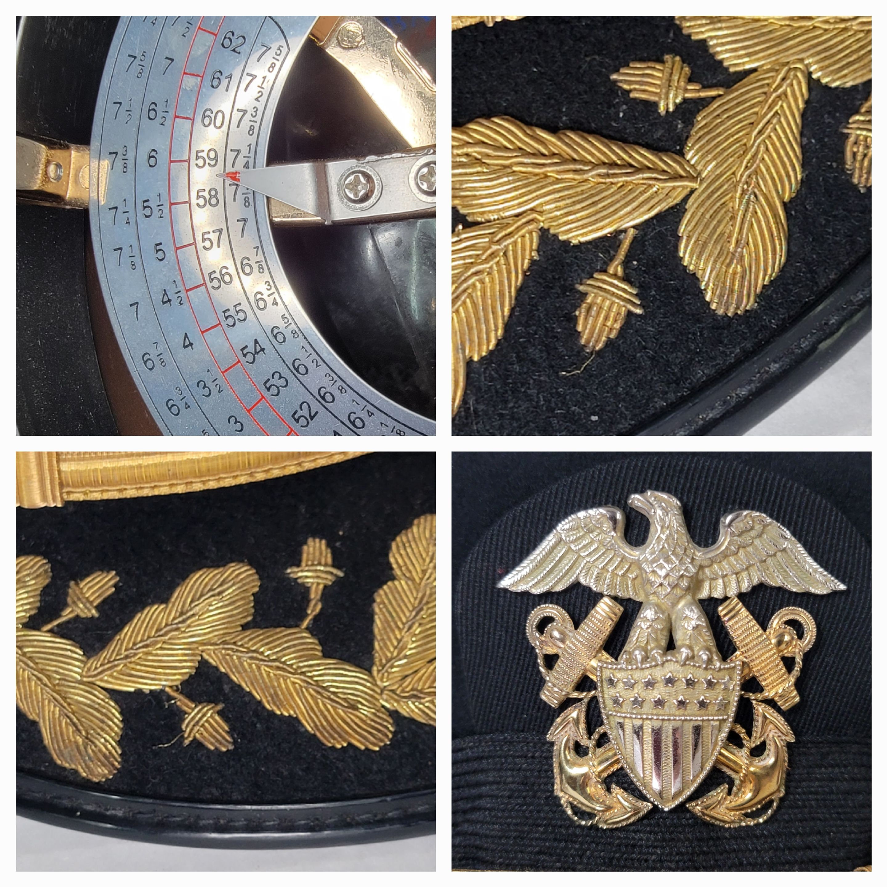 US Navy Officers Commanders Visor Service Bullion Hat Must View!!!!! - Etsy