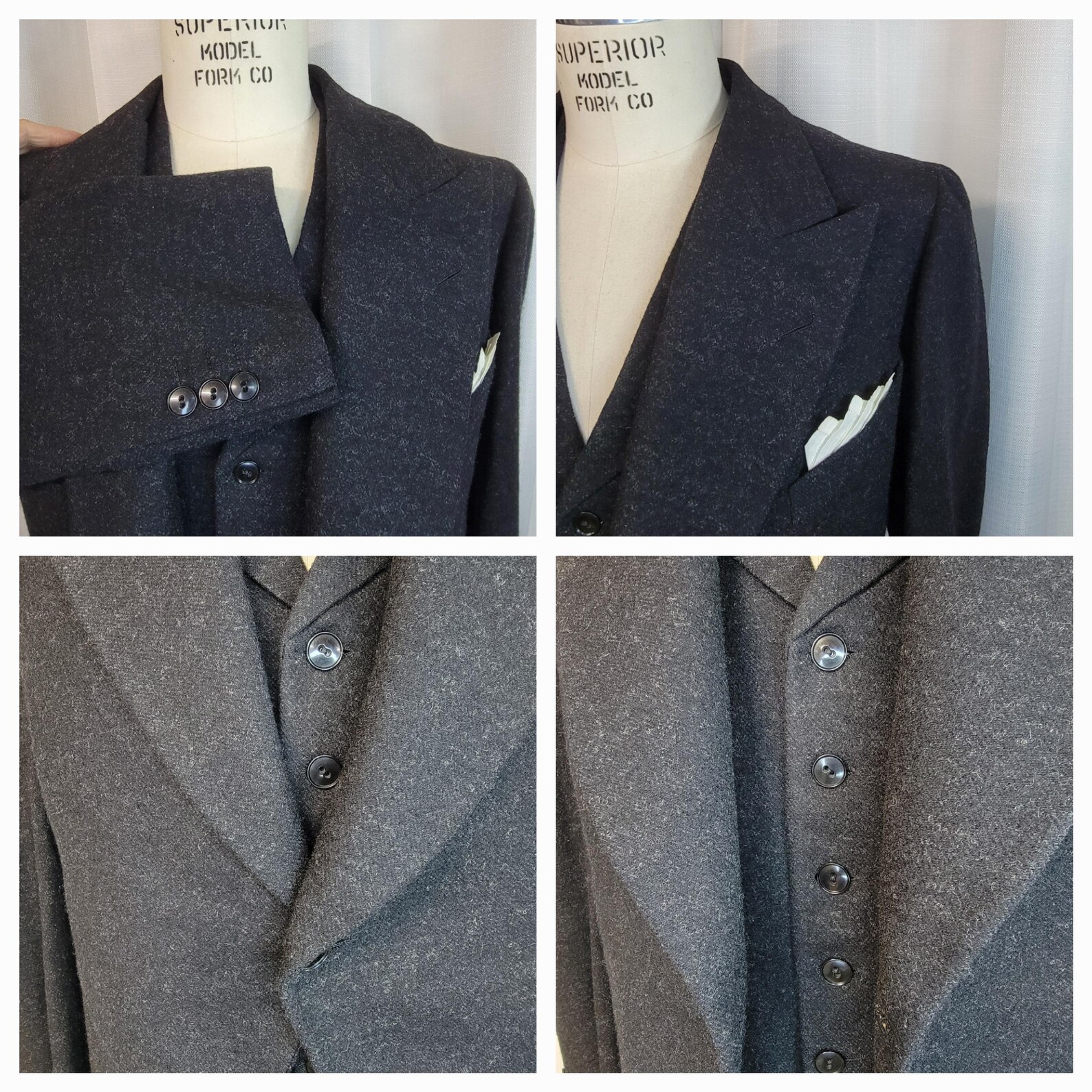 Vintage Mens Daytime Formal Morning Suit Ascot Kentucky Derby Charcoal ...