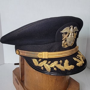 US Navy Officers Commanders Visor Service Bullion Hat Must View!!!!! - Etsy