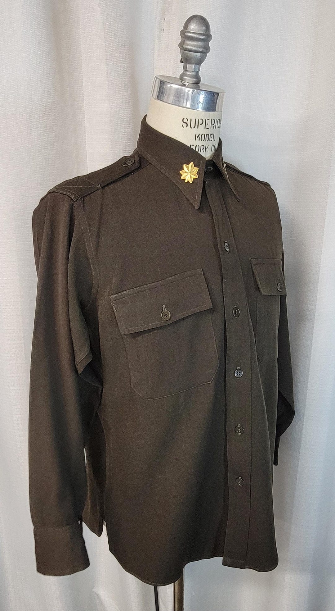 WW2 ~ US Army ~ Olive ~ Drab ~ Chocolate ~ Officers ~ Uniform ~ Shirt ...
