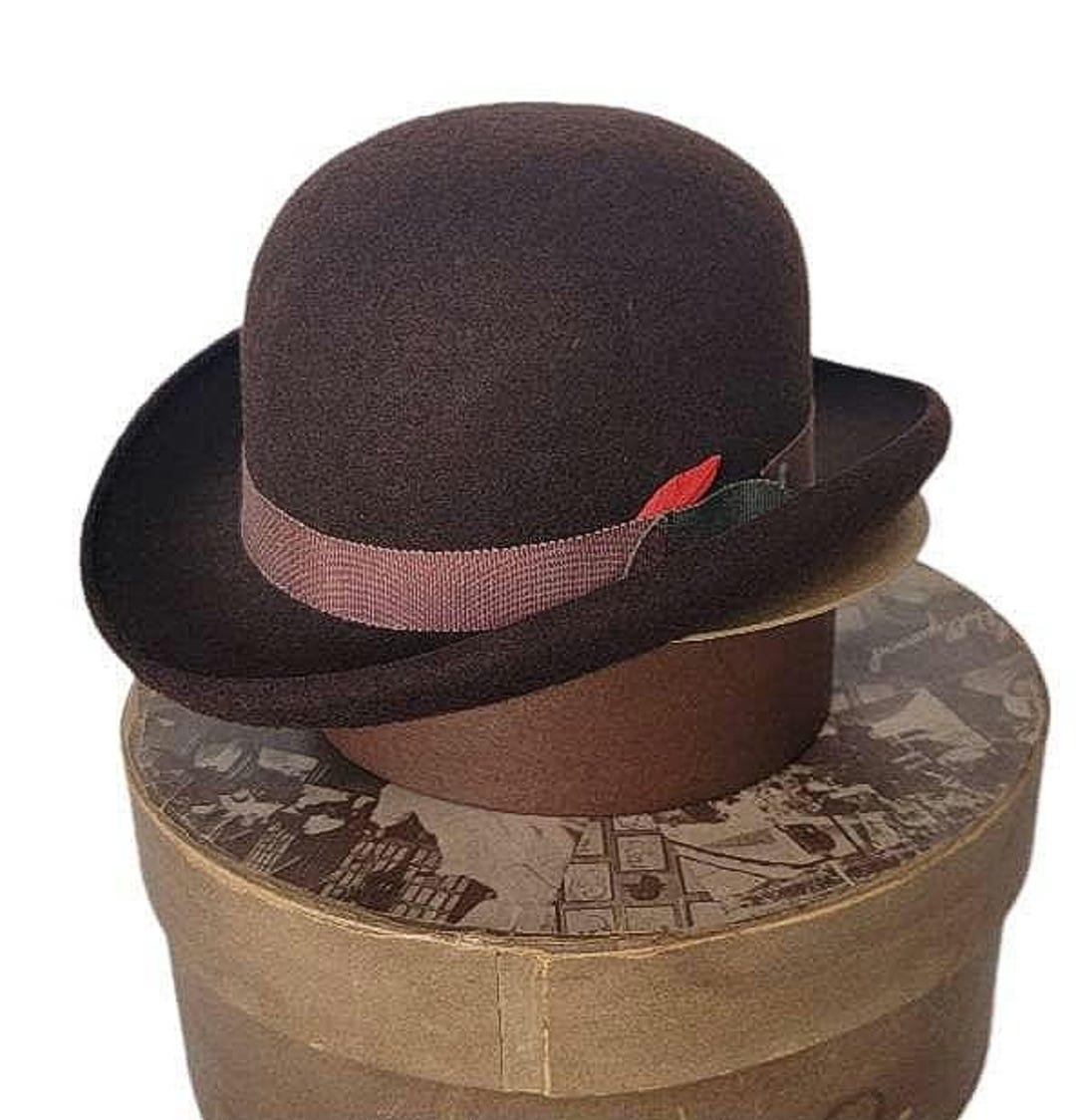 Vintage ~ Brown ~ Derby ~ Hat ~ Souvenir ~ Salesman ~ Sample ~ With Box ...