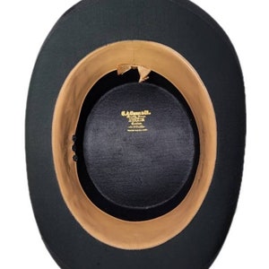 Vintage Mens Tall Top Hat Curled Brim Formal Silk Finish Dunn London ...