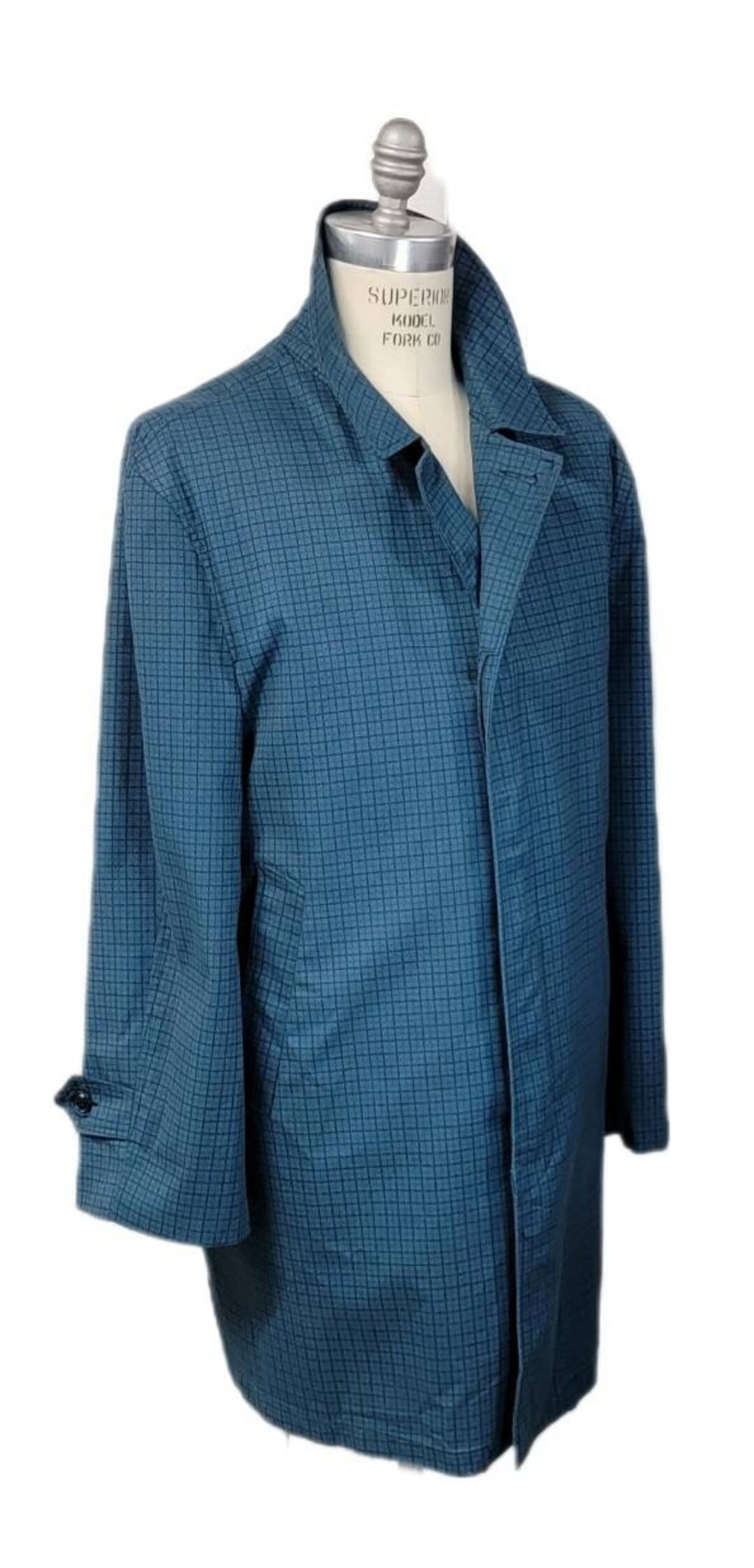 Vintage ~ Men's ~ Teal ~ Raincoat ~ Zipper ~ Removable ~ Liner ...