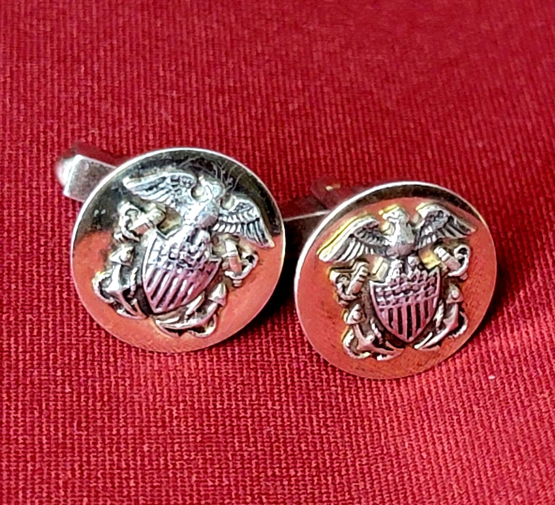 WW2 Officers Beautiful Swank US Navy Cuff Links Set Sterling L@@k!!! - Etsy
